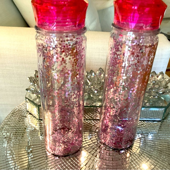 Dining | Cute Sparkle Water Cups For Pool Or Beach Set Of Two | Poshmark